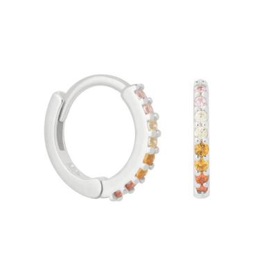 Cina ODM 925 Sterling Silver Hoop orecchini Medi con piccole 18K Vermeil Gold Plating in vendita