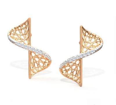 China 2024 Earring Set with Pave Setting Technology and Cubic Zirconia Swerve Twist Studs for sale