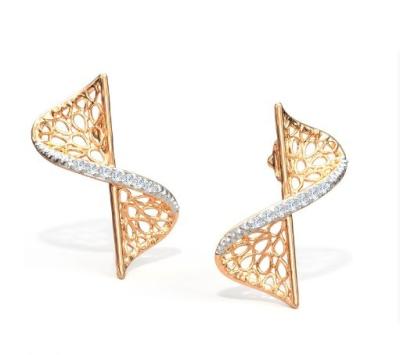 China 2024 Earring Set with Pave Setting Technology and Cubic Zirconia Swerve Twist Studs for sale