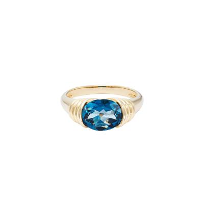 China London Blue CZ Heirloom Ring in 925 Sterling Silver for Women's Wedding Dinner Party for sale