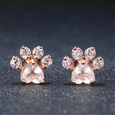 Cina Guarda adorabile Bambini impronte di animali orecchini in 925 sterling argento ottone in vendita