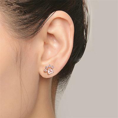 Cina Guarda adorabile Bambini impronte di animali orecchini in 925 sterling argento ottone in vendita