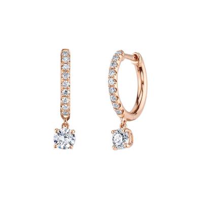 China Cute Style Fashionable Jewelry Crystal Cubic Zirconia Hoop Earrings For Women for sale