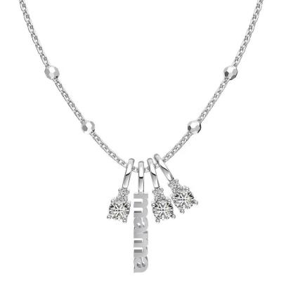 Cina Colletto bianco CZ 4mm 925 d'argento femminile Colletto di pietra zirconico di lusso fai da te in vendita