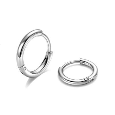 Cina Simply Rose Gold 8mm con cerniera Huggie Small Hoop orecchini in acciaio inossidabile per la laurea in vendita