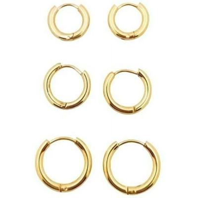 Cina Simply Rose Gold 8mm con cerniera Huggie Small Hoop orecchini in acciaio inossidabile per la laurea in vendita