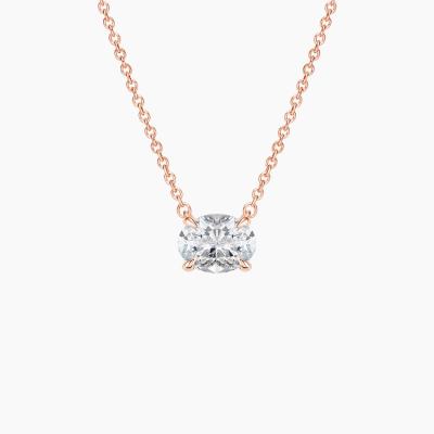 Cina Taglio ovale 5A Bianco Cubico Zirconia Lucente Pendente di Gemme Collare per Donne Gioielli classici in vendita