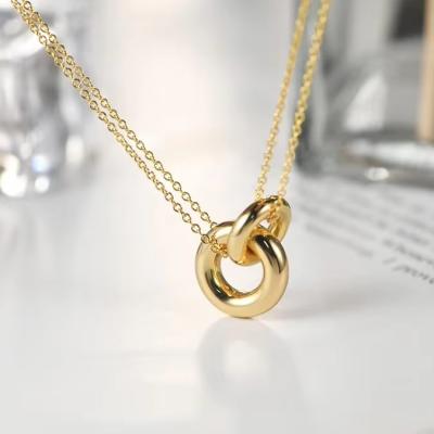 Cina Squisita collana rotonda intrecciata in argento sterling 925 placcato oro 14k opaca per donna in vendita