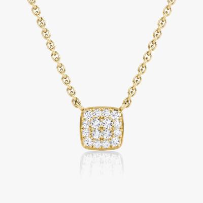 Китай 18K золотой 925 Стерлинг серебряный квадратный кубический цирконий подвесная ожерелье продается