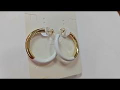 Elegante 925 Sterling Silver 18K Oro Giallo Mezzo Zircon Mezzo Anello di smalto