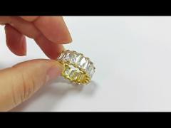 rectangle white full circle zircon wedding ring