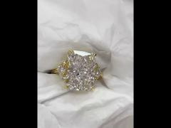 18K Gold Plated Main Stone CZ Vintage Wedding 925 Sterling Silver Ring for Girls