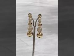 Religious Inspiration S925 Sterling Silver Gemstone Drop Earrings in 18K Gold Plating