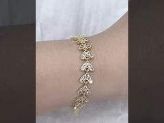 Thorn CZ Diamond Tennis Bracelet Rhodium Plated Black Gemstone Bracelet