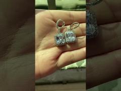 925 Sterling Silver Material Type Top Sales White Gold Plated Dangle Bridal Earrings