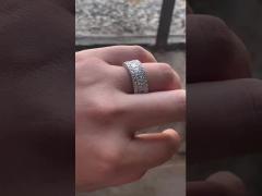Partijverklaring Stuks Sterling zilver Rhodium geplatte Zig Zag Diamanten Ring voor vrouwen