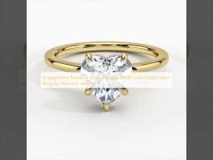 Engagement Bands or Rings Elegant White Gold Plated Heart Ring for Women's Jewelry