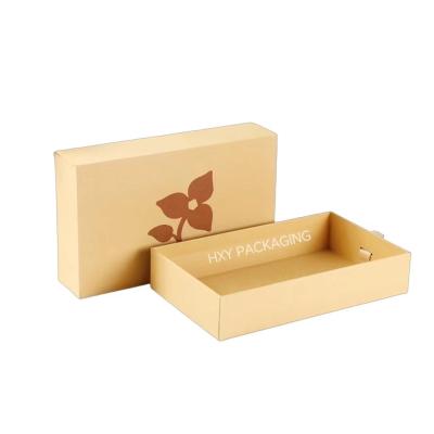 China Caixa de embalagem de gaveta de cor natural estilo custom high-end com flor à venda