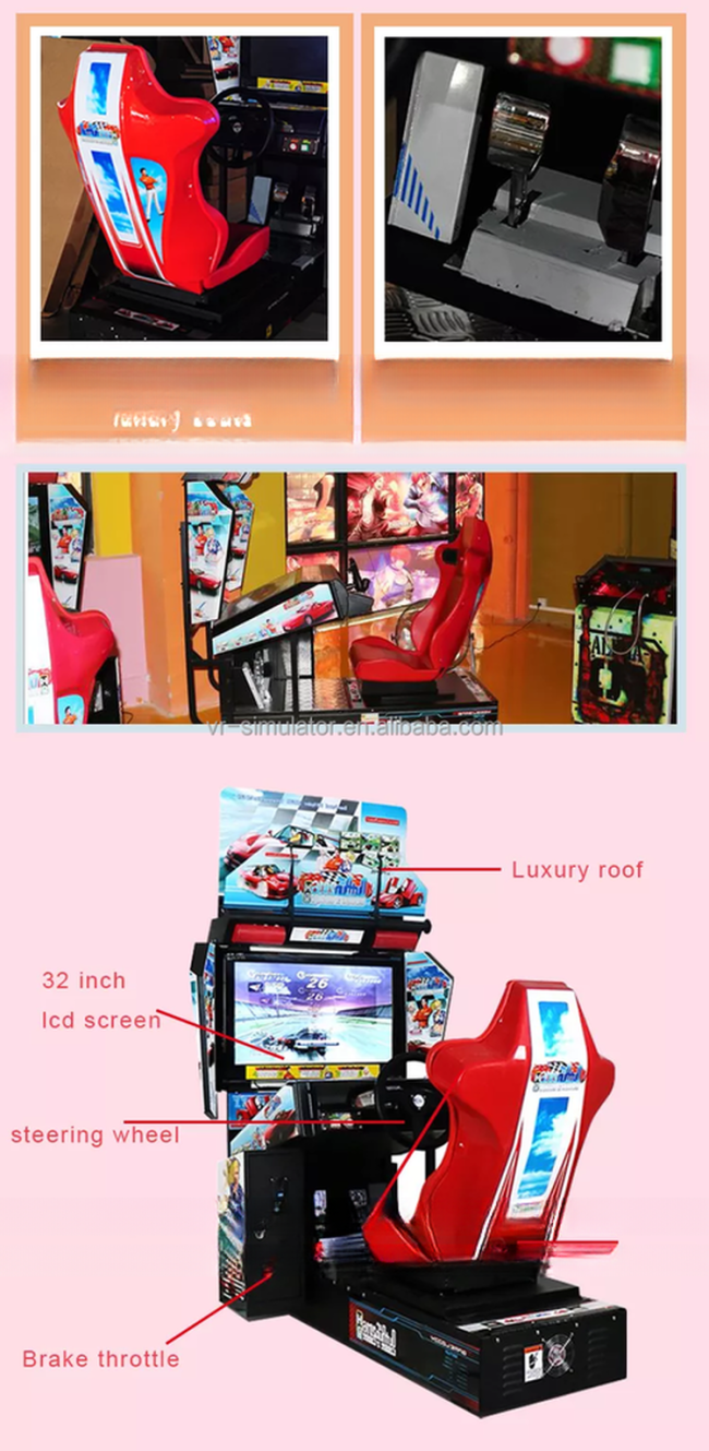 Side view of arcade racing simulator