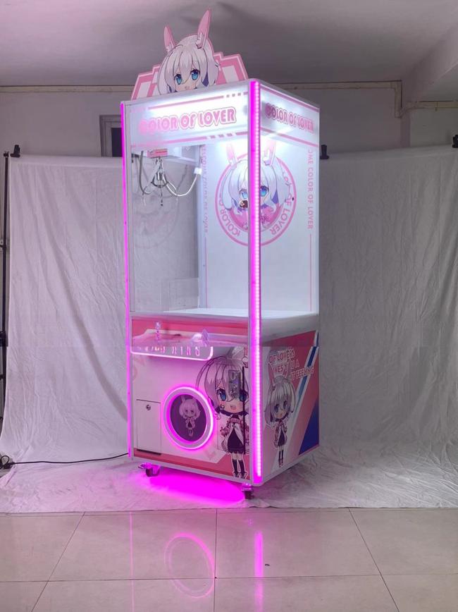 Side view showing sturdy construction and coin mechanism