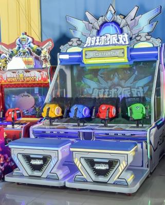 China 100W Kids Game Machine 4 Players 6 In 1 Ball Shoot Arcade Machine for sale