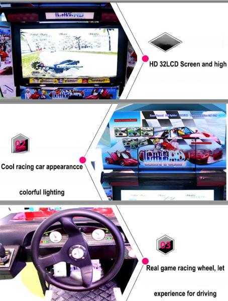3D 32 Inch Outrun Arcade Machine Electronic Car Driving Arcade Game Enjoyable