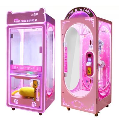 Cina Commerciale vetro trasparente bambole di peluche manicotto macchina regalo premio giocattoli ripieni gru macchina arcade in vendita