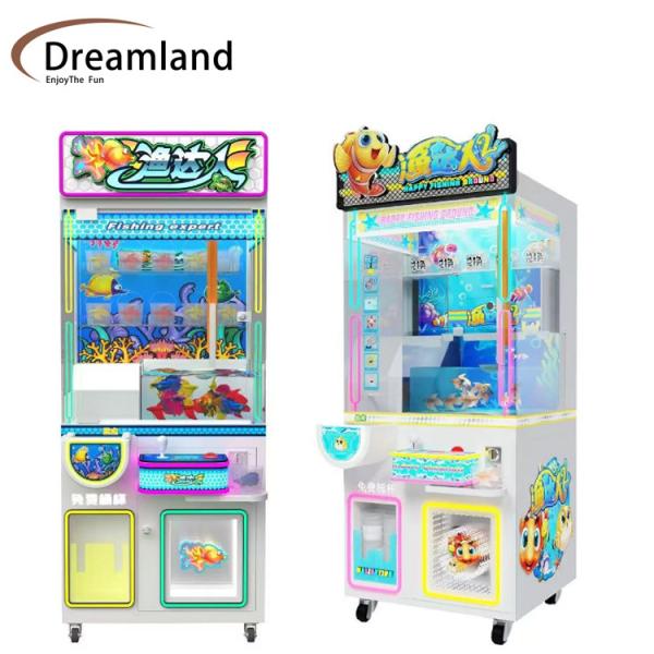 Dreamland coin operated real catch fishing machine children catching crab lobster vending machine