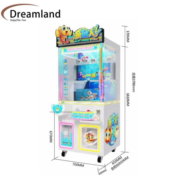Dreamland coin operated real catch fishing machine children catching crab lobster vending machine