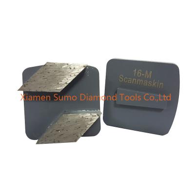 China Rhombus Segments Concrete Grinding Tools Soft / Medium / Hard Bond for sale
