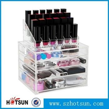 China wholesale clear acrylic cosmetic makeup organizer with drawers for sale