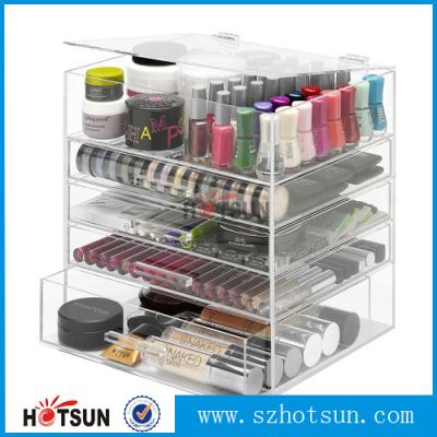 China NEW! DELUXE MAKEUP ORGANIZER - ACRYLIC 5 TIER DRAWER COSMETIC DISPLAY CASE for sale