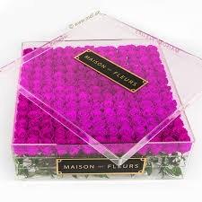 China Different Design clear acrylic flowers box Luxury Packaging Box For Flowers with custom Logo for sale