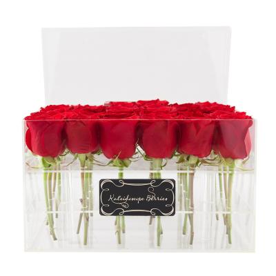 China custom made cheap wholesale plastic rose acrylic flower box design for sale
