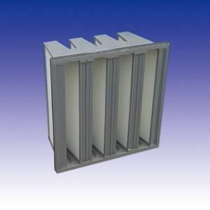 China HEPA ULPA V W Bank Air Purifier Replacement V Cell Filter With Metal Frame for sale