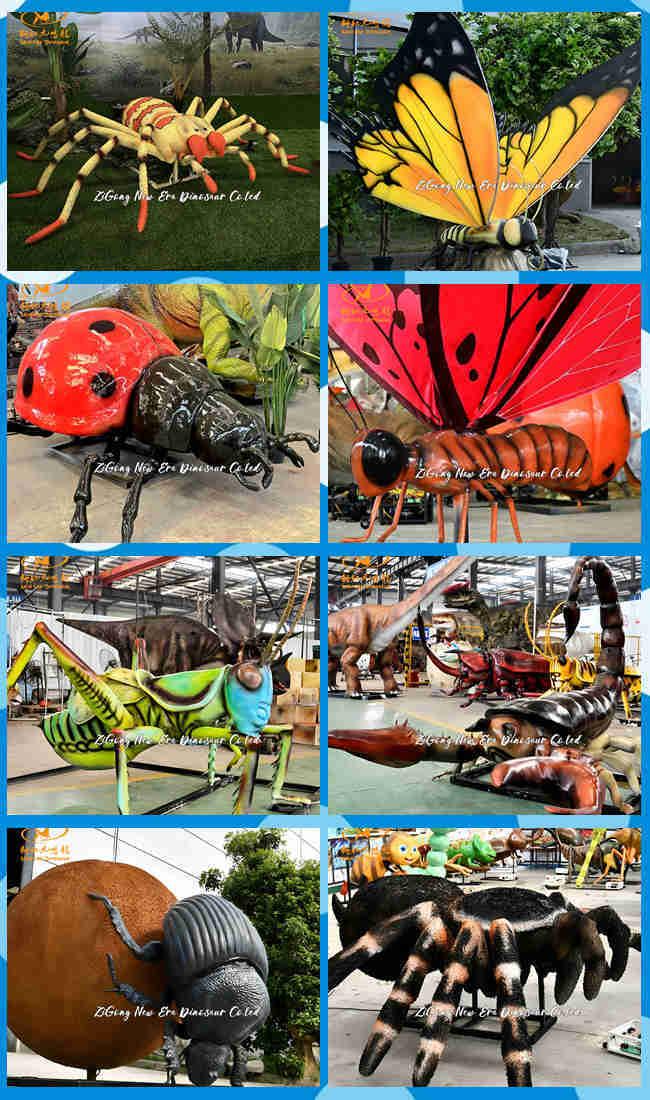 Detailed view of animatronic insect model