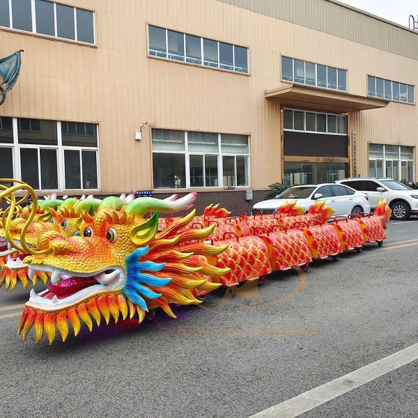 Quality Custom Chinese Dragon Electric Train for Theme Parks 350W 100kg Load for sale