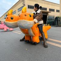 Quality 350W Lifelike Design Electric Dinosaur Scooter , Battery Powered Dinosaur Ride for sale