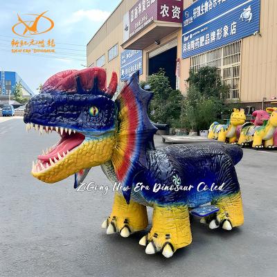 Cina Effetti luce Giostra Dinosauro Animatronico Carico 100kg Giostra Dinosauro Elettrico Ambulante in vendita