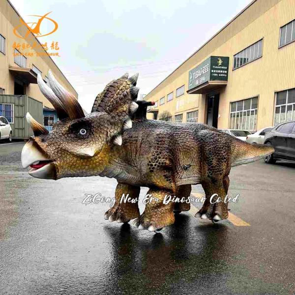 Quality Realistic Triceratops Animatronic Dinosaur Ride On For Jurassic Park 150kg Load for sale