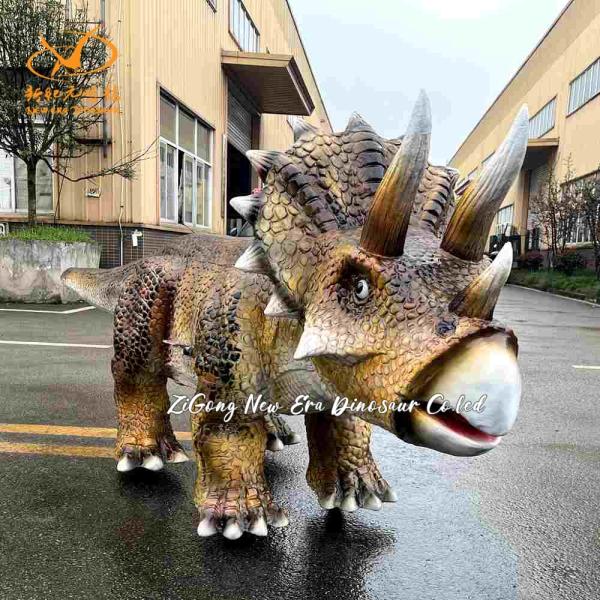 Quality Realistic Triceratops Animatronic Dinosaur Ride On For Jurassic Park 150kg Load for sale