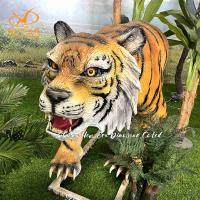 Quality 1.5m Length Realistic Animatronic Animal Tiger Head for Zoo Park for sale