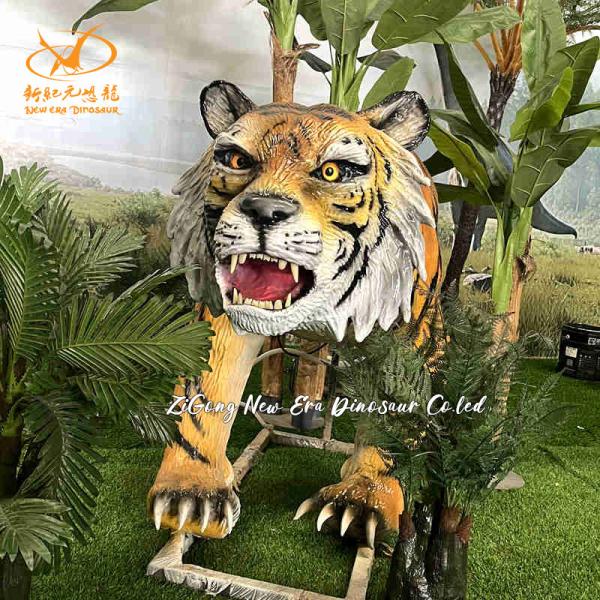 Quality 1.5m Length Realistic Animatronic Animal Tiger Head for Zoo Park for sale