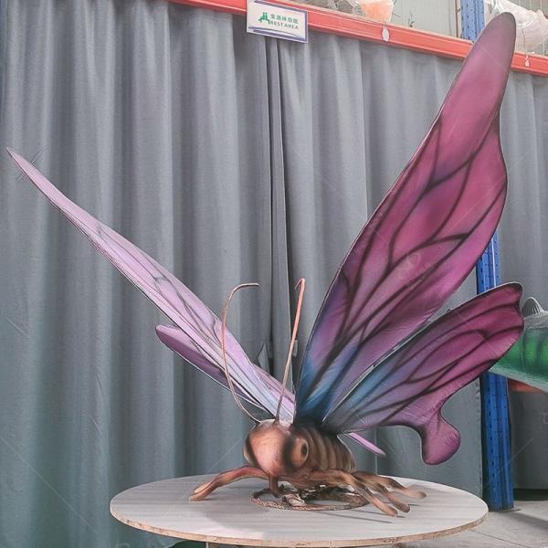 Quality Waterproof Simulation Animatronic Butterflies Animated Insect Model Red Color for sale