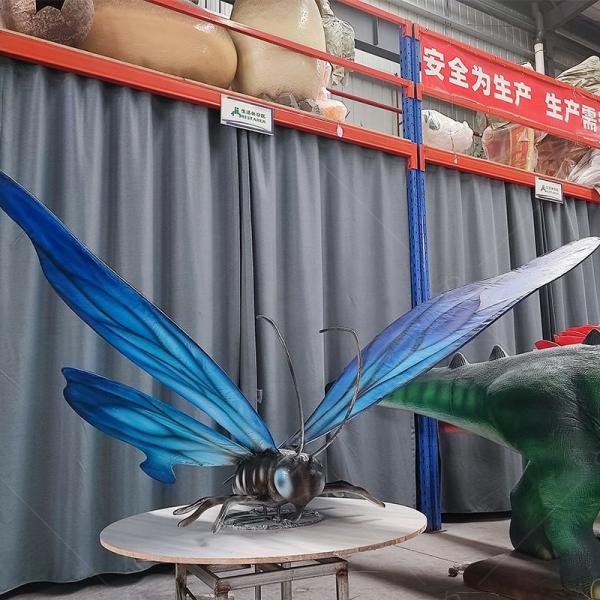 Quality Waterproof Simulation Animatronic Butterflies Animated Insect Model Red Color for sale