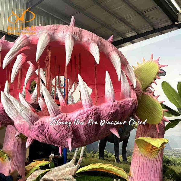 Quality Steel Frame Realistic Animatronic Piranha Flower Simulation For Plant Park or for sale