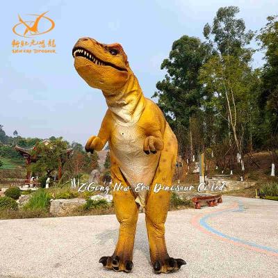 Cina Costume da dinosauro giallo reale 3-4m, telaio in acciaio, gomma siliconica in vendita