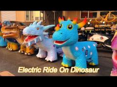coin operated ride on electric dinosaur animatronic dinosaur scooter for theme parks