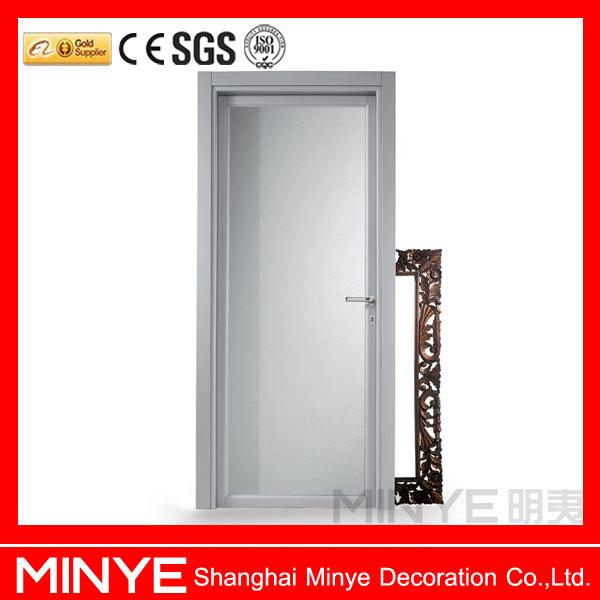 Quality Elegant Design Interior Aluminum Bathroom Door with Ventilation and Wood Color for sale