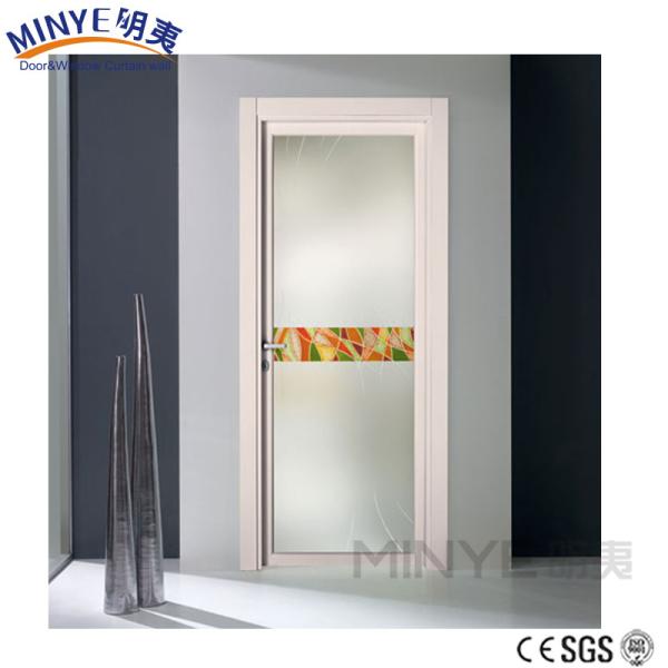 Quality Elegant Design Interior Aluminum Bathroom Door with Ventilation and Wood Color for sale